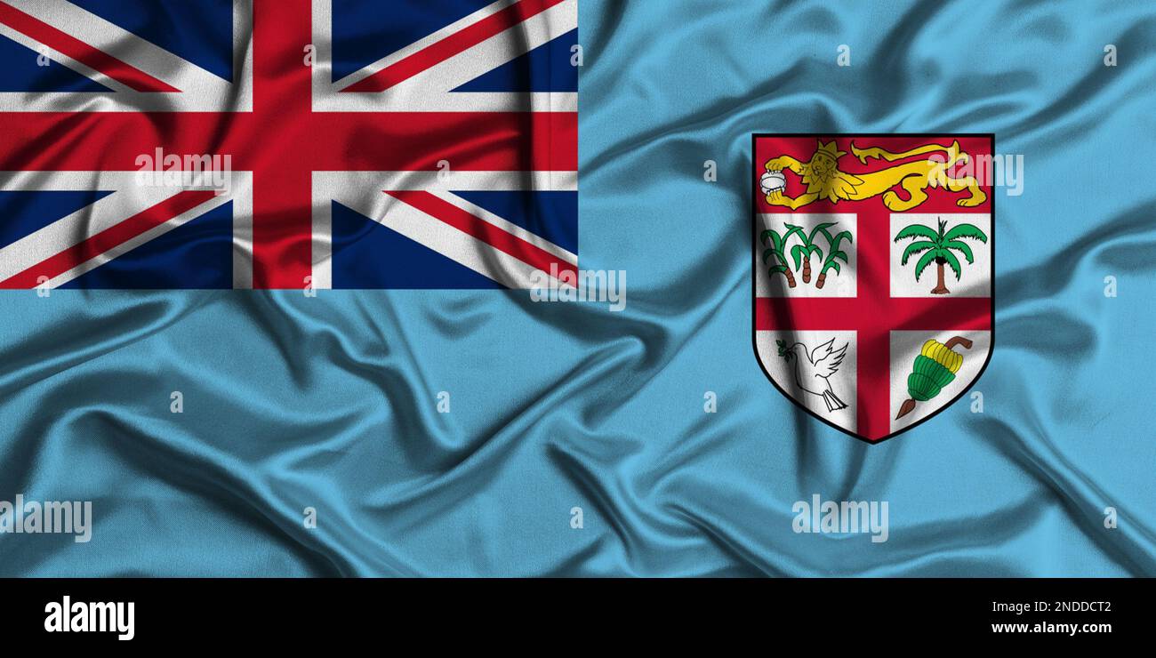 An illustration design of silk textile Fiji flag background Stock Photo ...