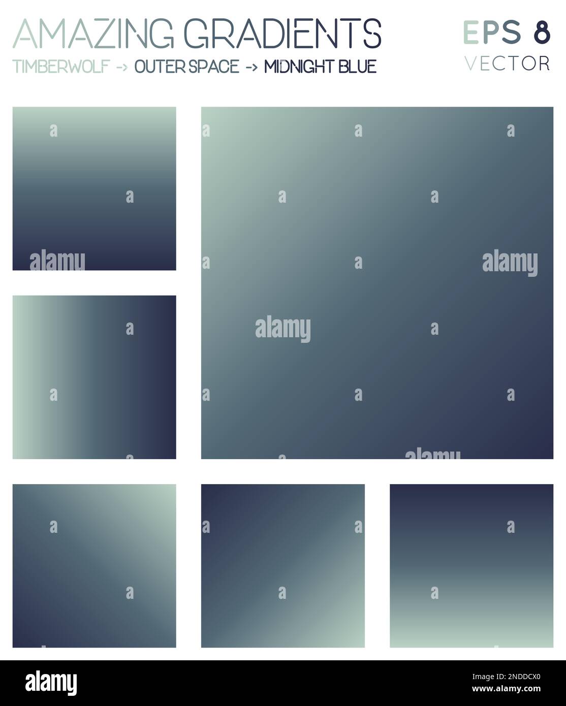 Colorful gradients in timberwolf, outer space, midnight blue color ...