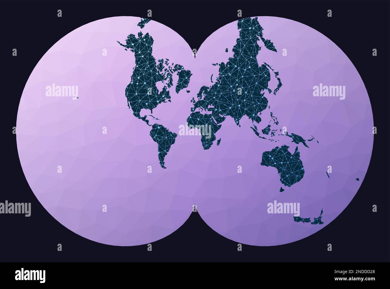 Communications map of the world. Eisenlohr conformal projection. World ...