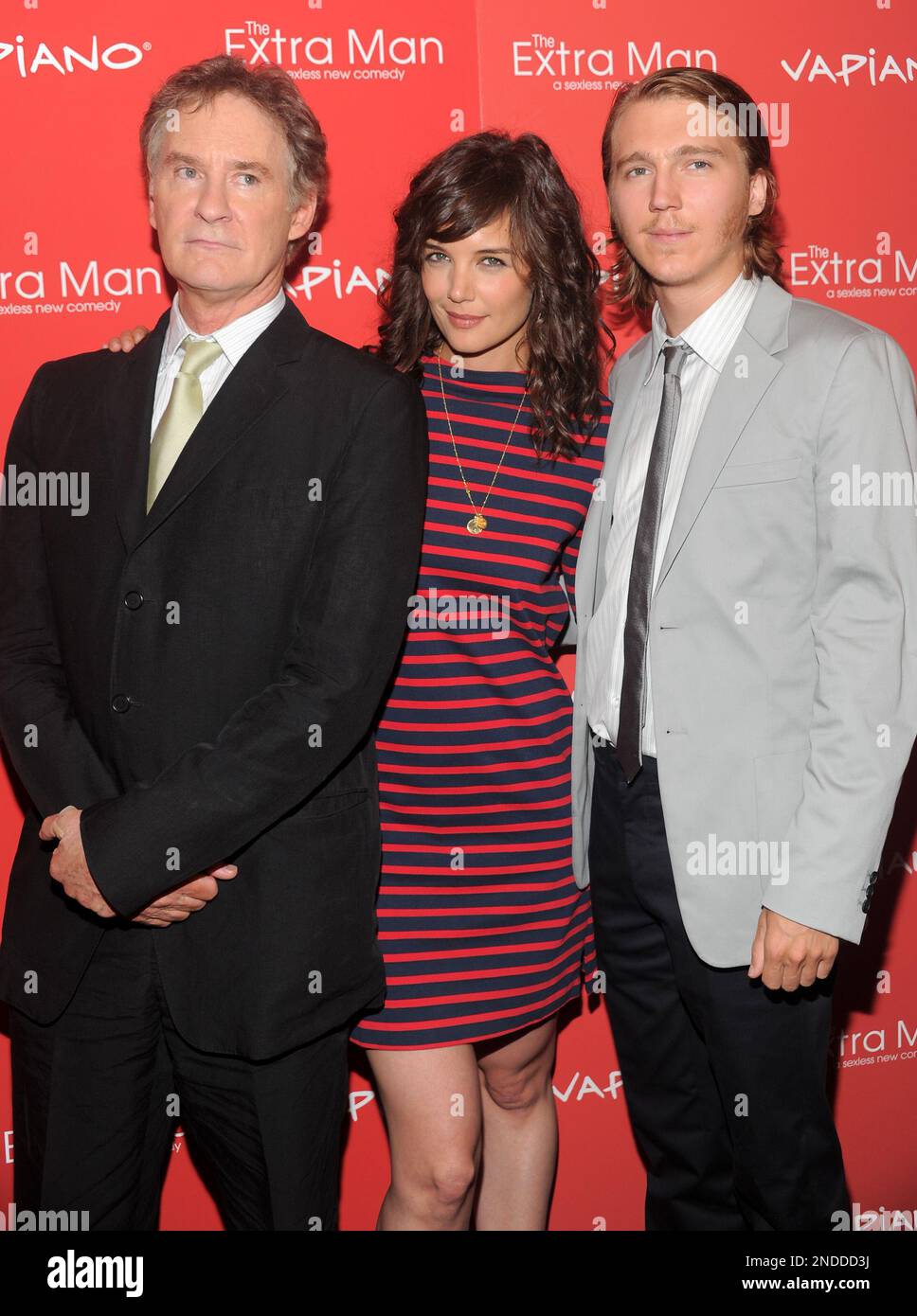 Actors, from left, Kevin Kline, Katie Holmes and Paul Dano attend 'The ...