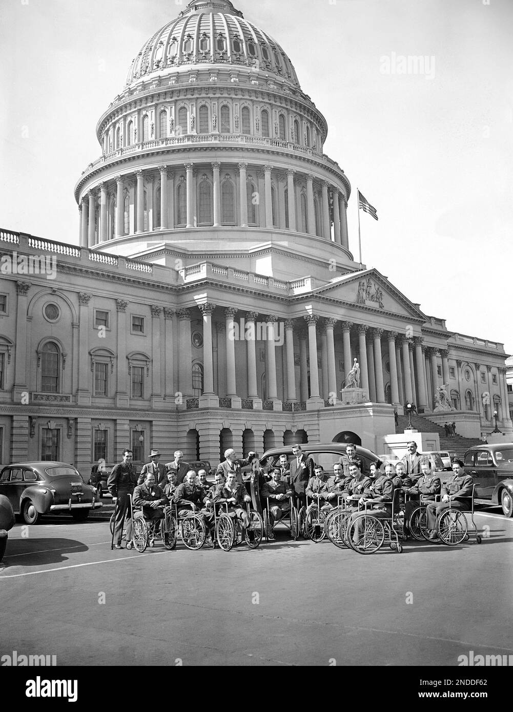 Rep. Edith Nourse Rogers (R-Mass) in front of Capitol with a group of ...