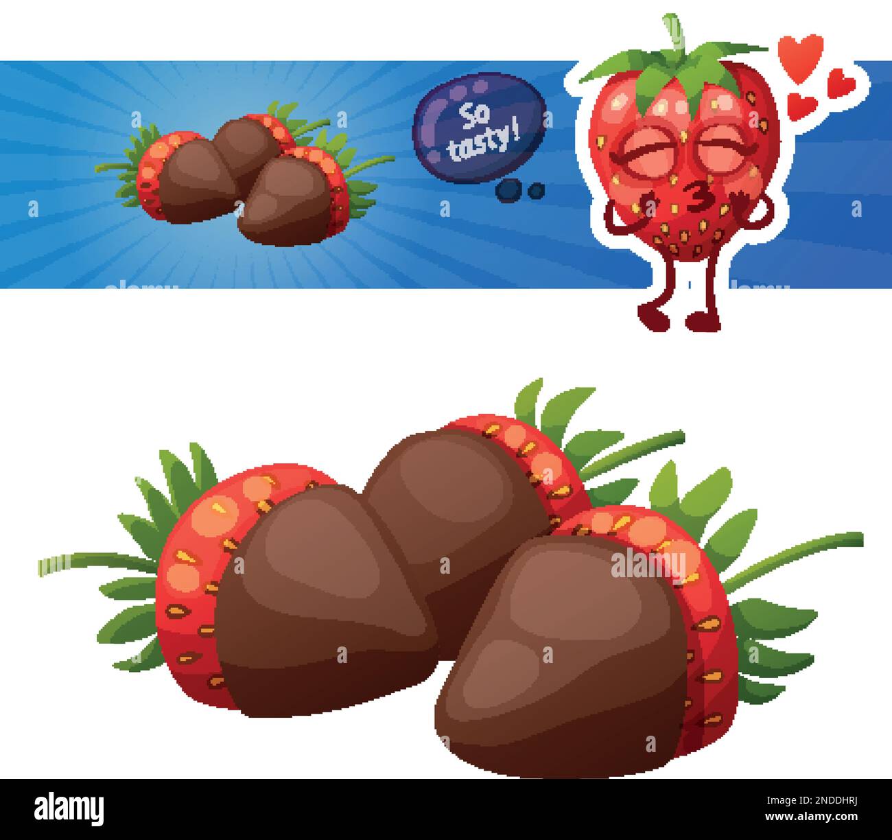 Chocolate covered strawberries icon. Cartoon vector illustration with ...