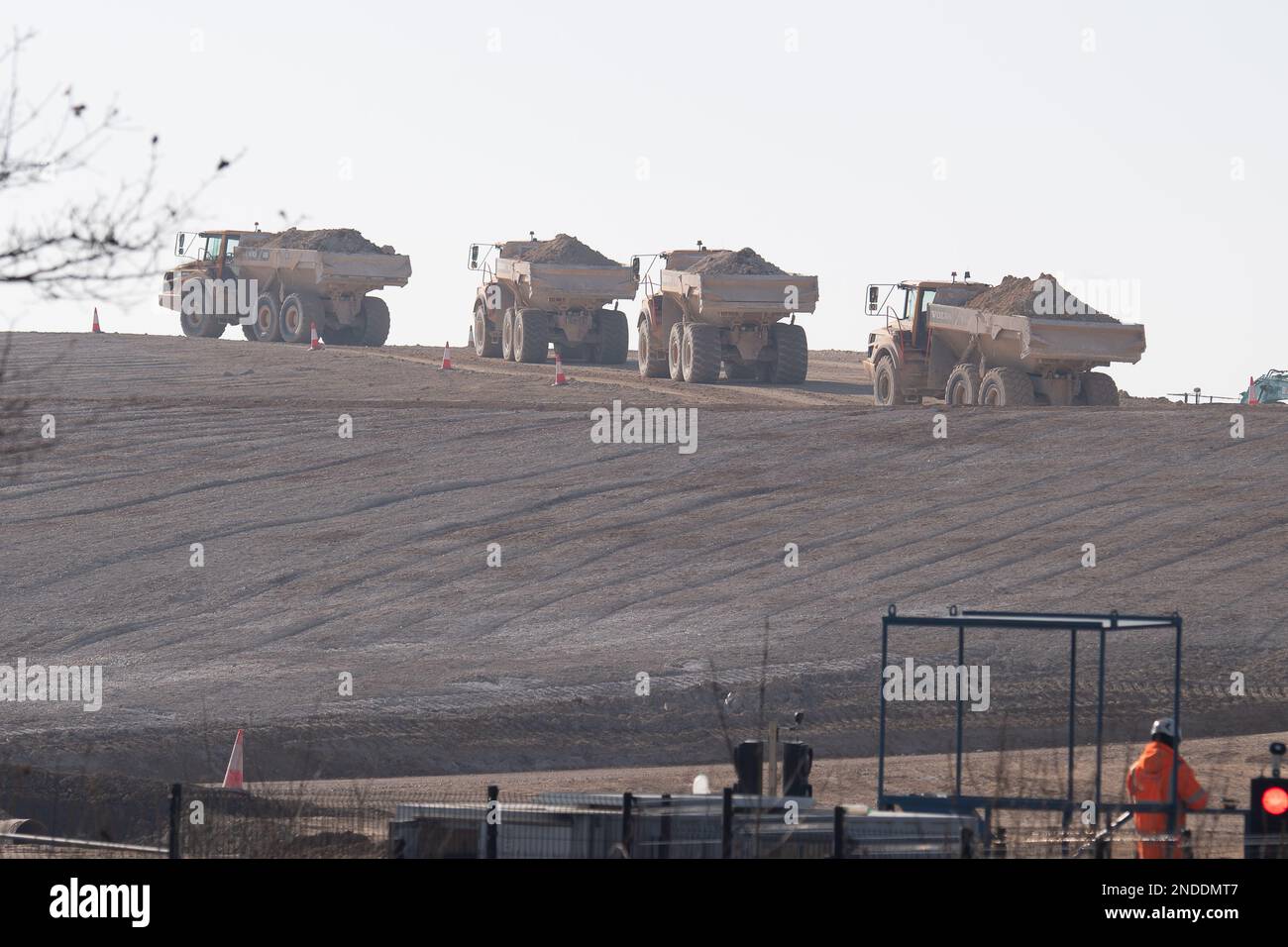 West Hyde, Hertfordshire, UK. 15th February, 2023. HS2 construction ...