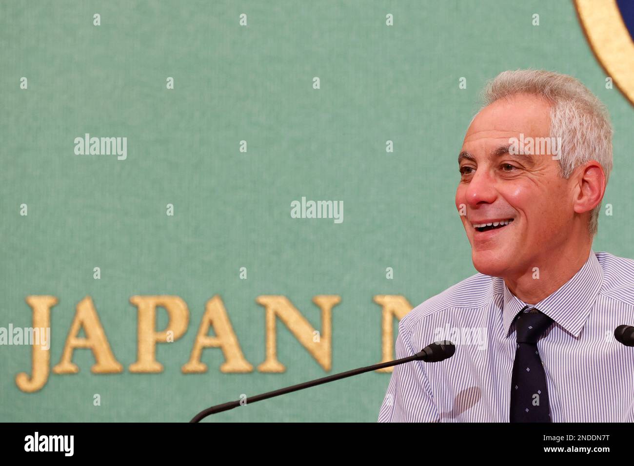 Tokyo, Japan. 15th Feb, 2023. U.S. Ambassador Rahm Emanuel speaks ...
