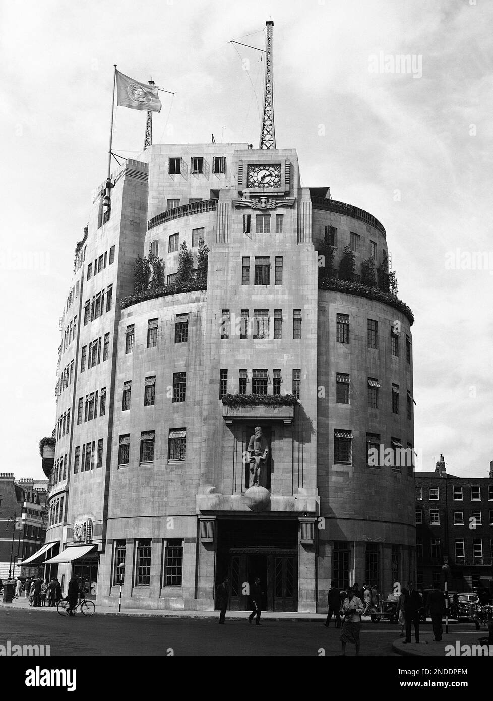 A view of the British Broadcasting Company Headquarters building ...