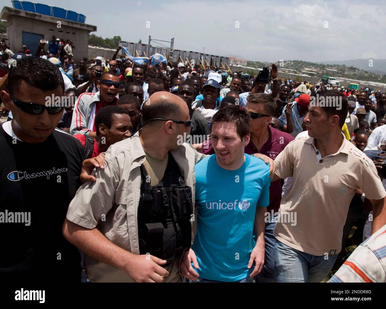 Argentine soccer star and UNICEF's Goodwill Ambassador Lionel Messi ...