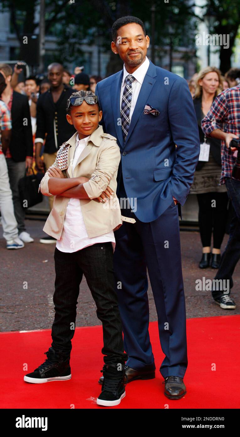 Cast member U.S. actor Jaden Smith, left, and his father U.S. producer ...