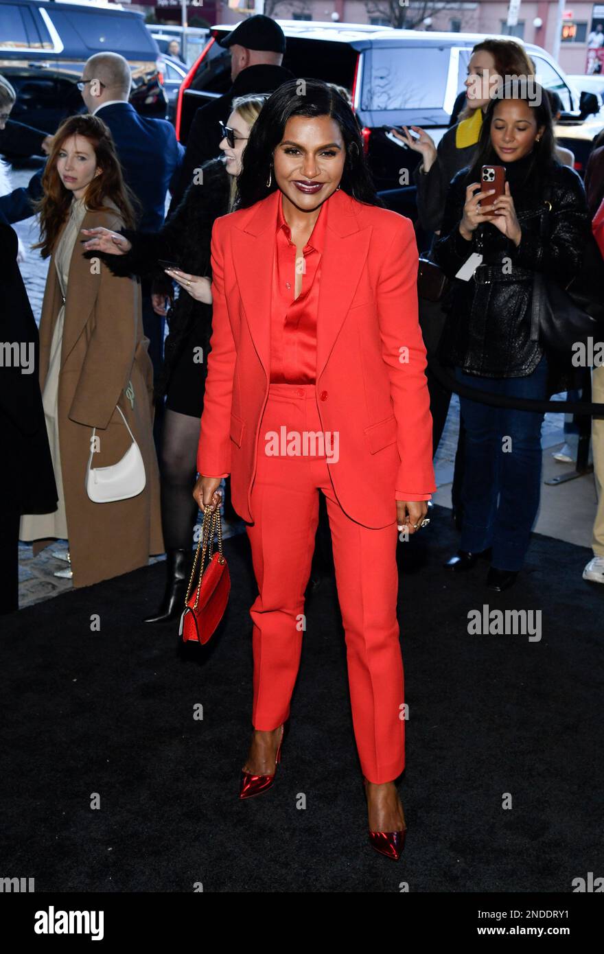 Mindy Kaling attends the Michael Kors Fall/Winter 2023 fashion show on ...