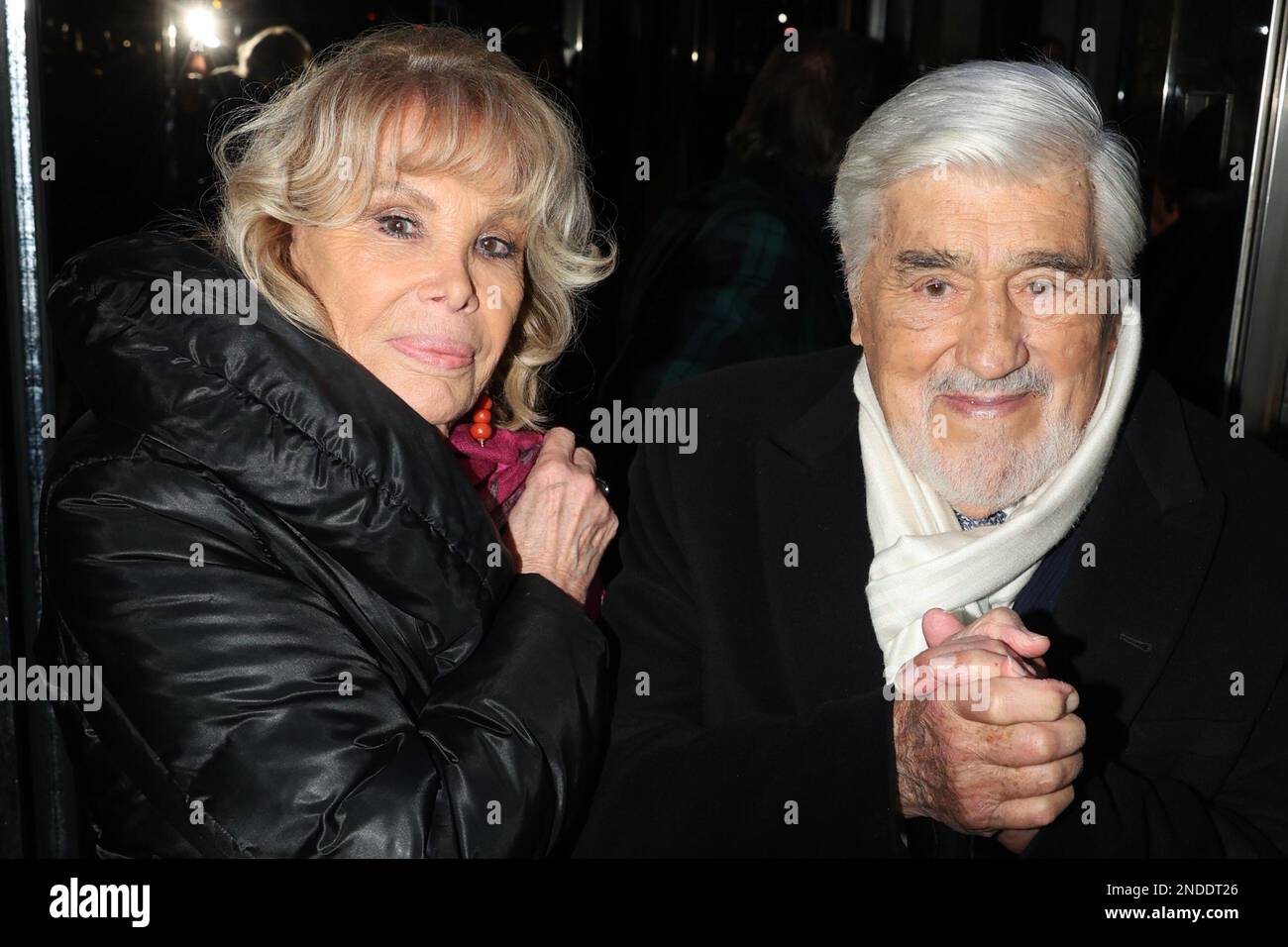 Berlin, Germany. 15th Feb, 2023. Actor Mario Adorf (r) arrives with his ...