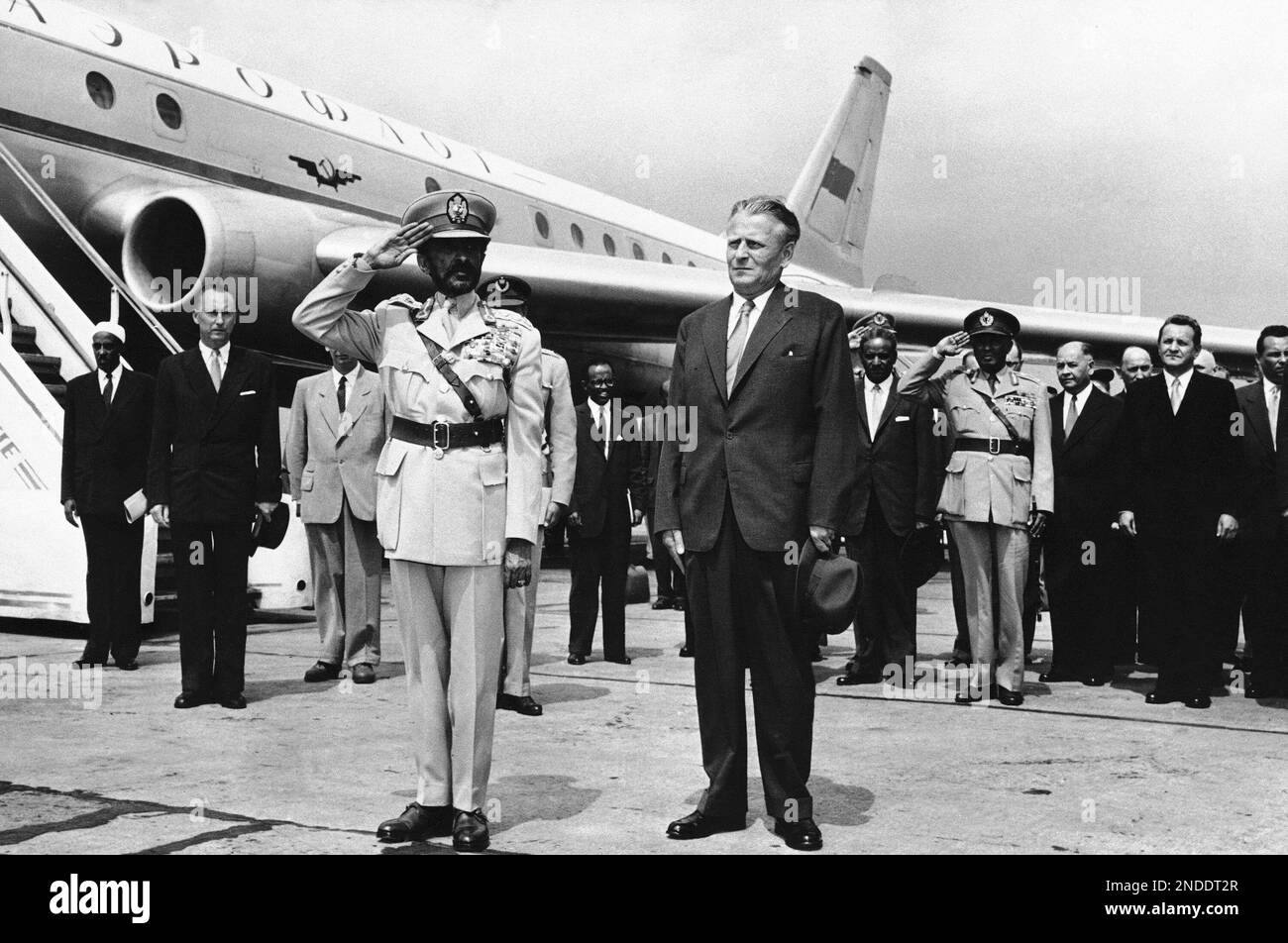 Emperor Haile Selassie of Ethiopia, left, and Czech President Antonin ...