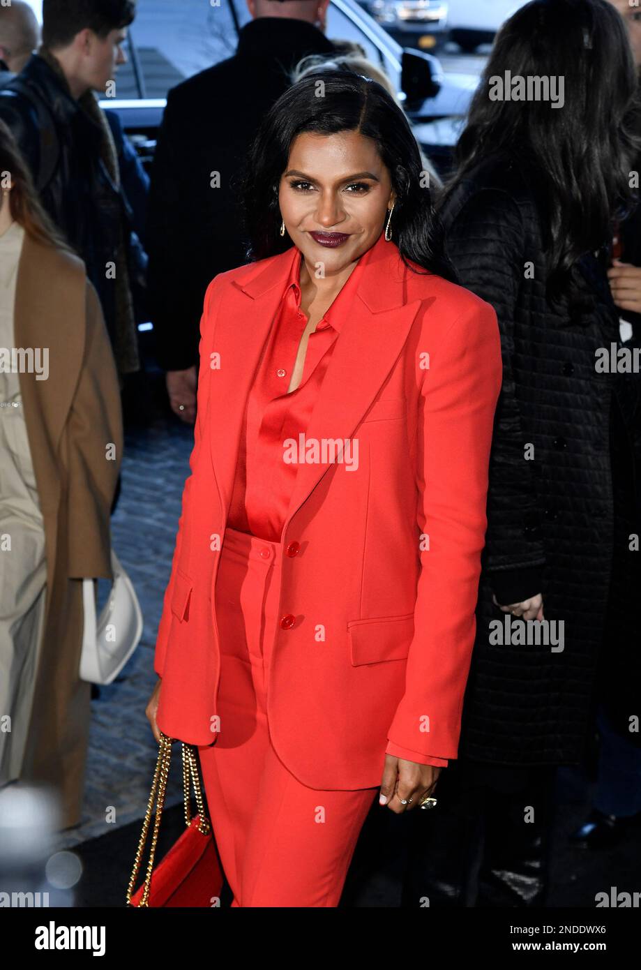 Mindy Kaling attends the Michael Kors Fall/Winter 2023 fashion show on ...