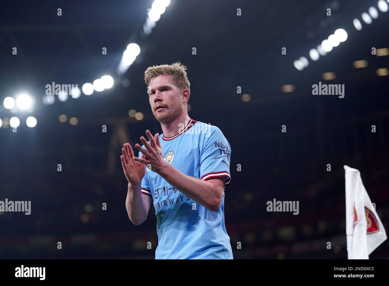 Manchester City's Kevin De Bruyne applauds the fans after being ...