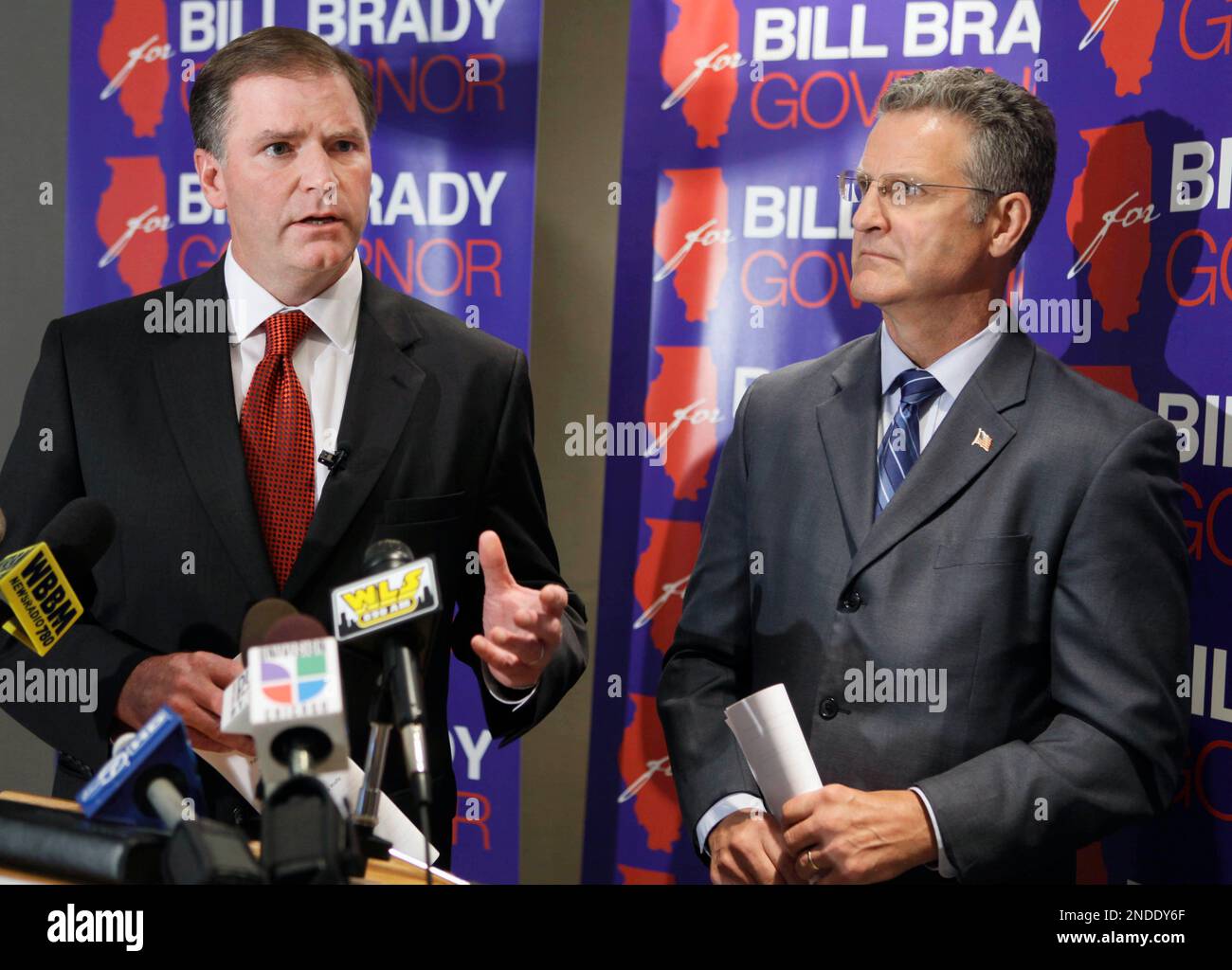 Illinois Republican gubernatorial candidate Bill Brady speaks at a ...