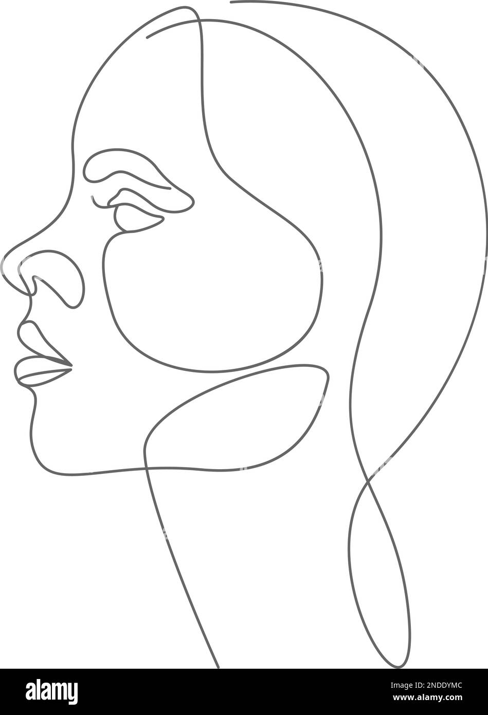Woman Face Line Art Icon Design Illustration Stock Vector Image And Art
