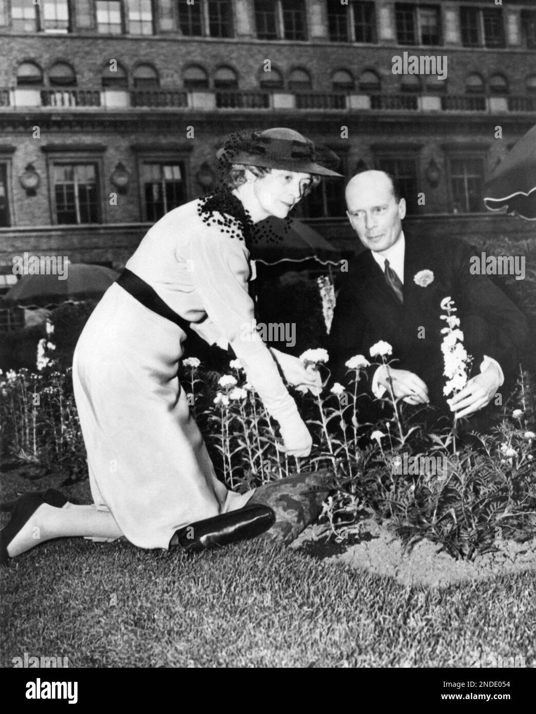 Lady Halifax, wife of the British ambassador, attending a garden party ...