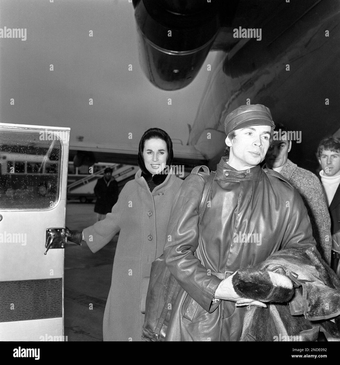 Dancer Rudolf Nureyev wears a leather outfit as he arrives at Orly ...