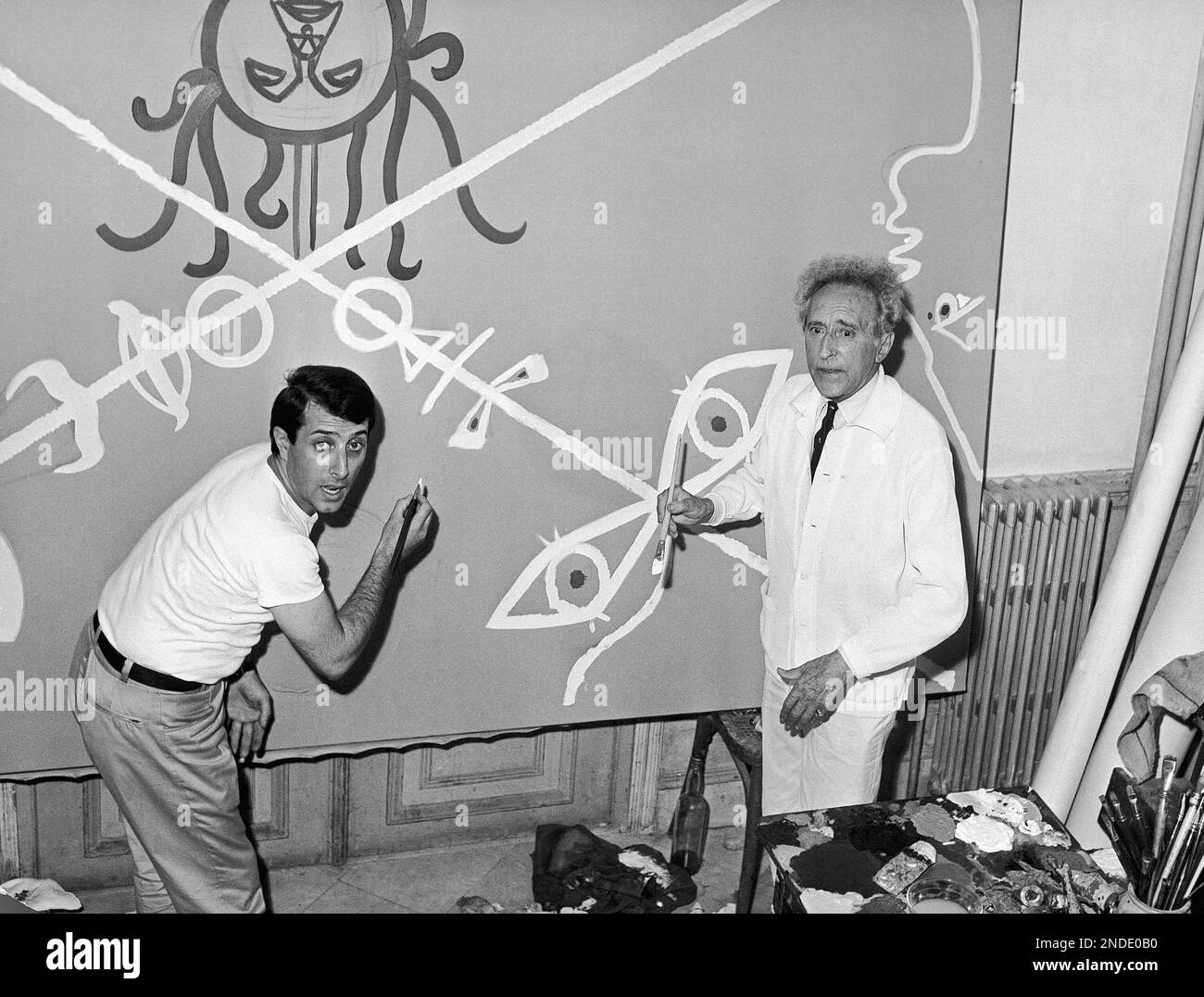 Painter Raymond Moretti, left, and writer, poet, painter and ...