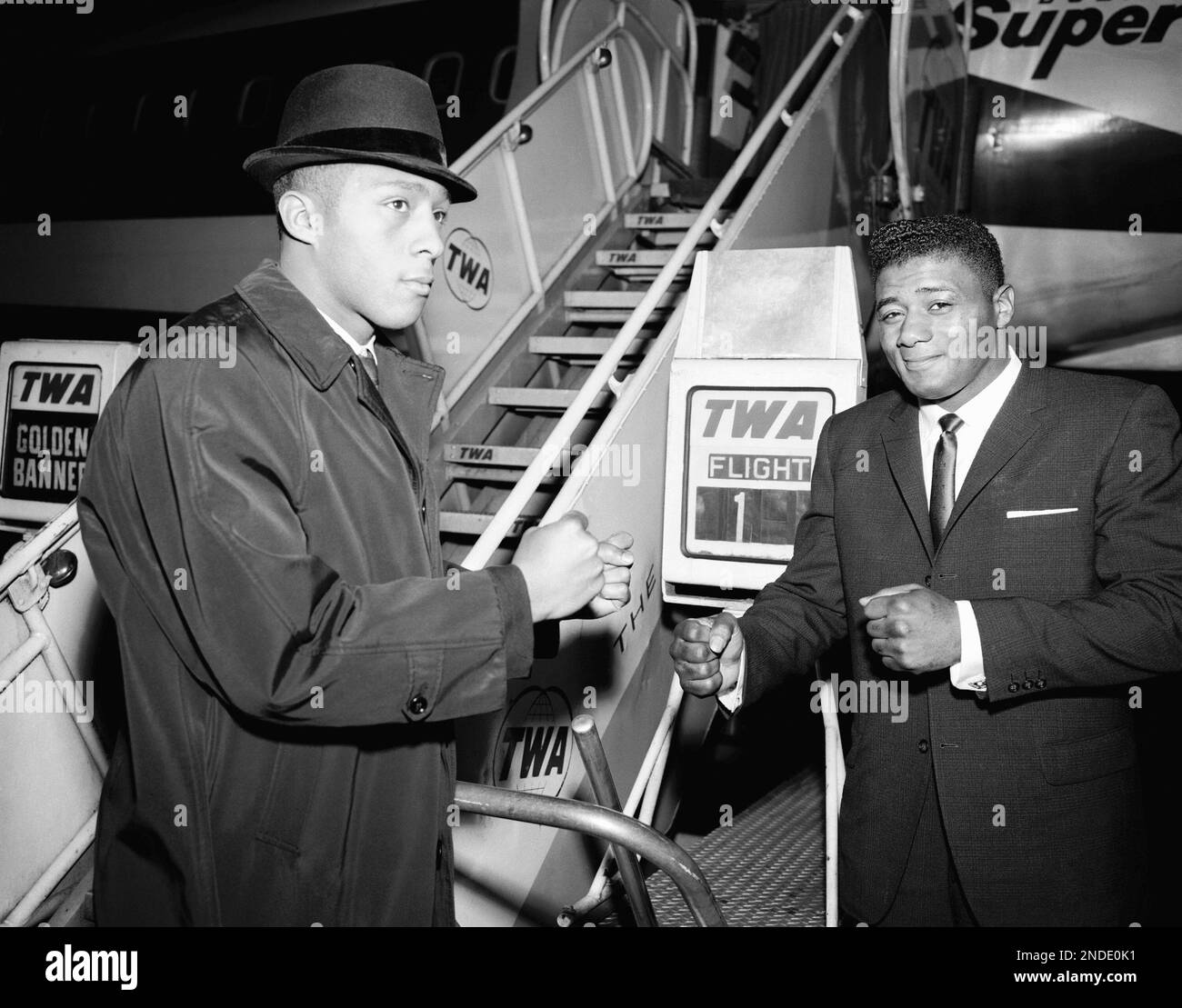 Champion Floyd Patterson, right, and his brother, Golden-Glover Ray Patterson, ham it up at ...