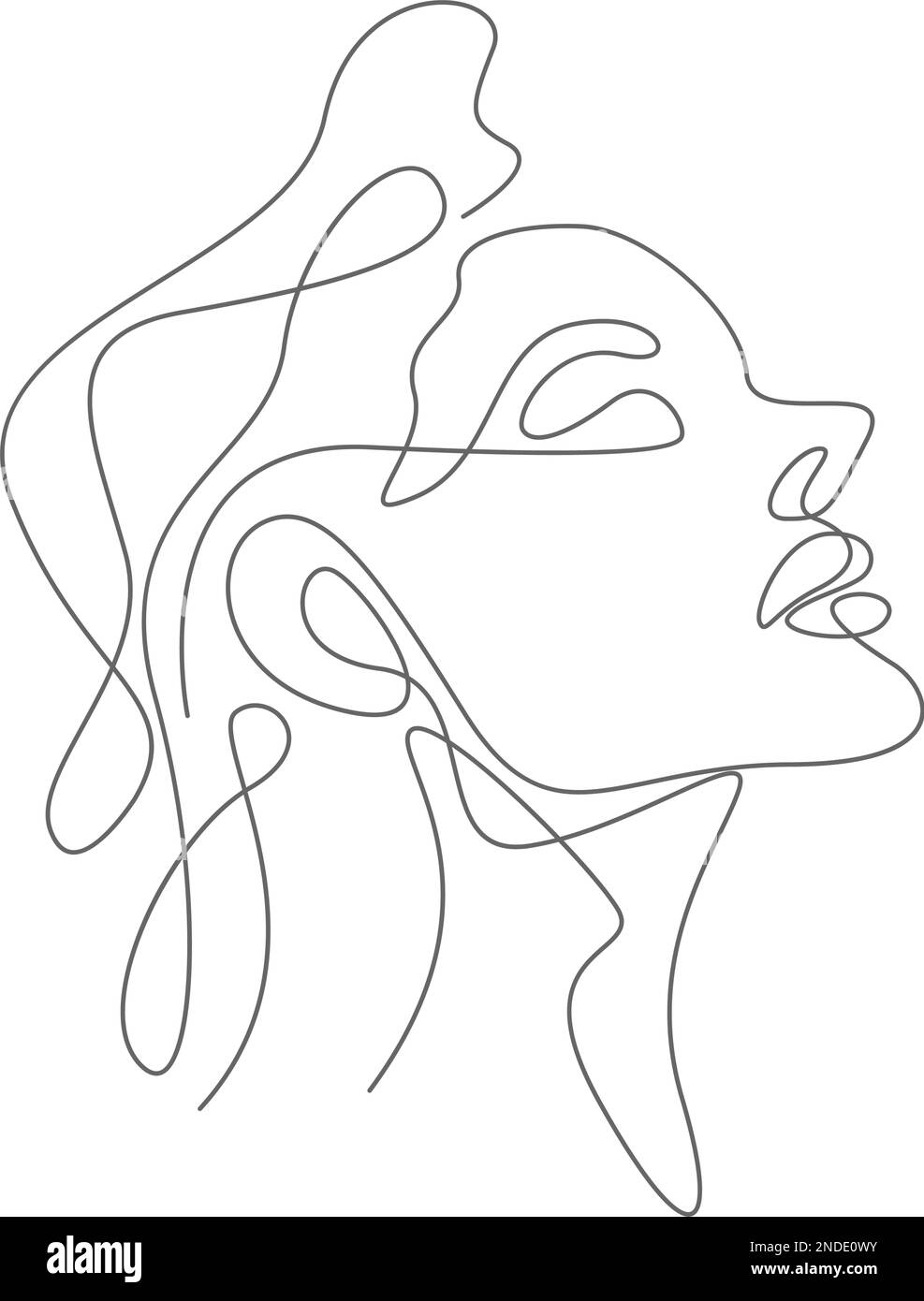 Woman Face Line Art Icon Design Illustration Stock Vector Image And Art