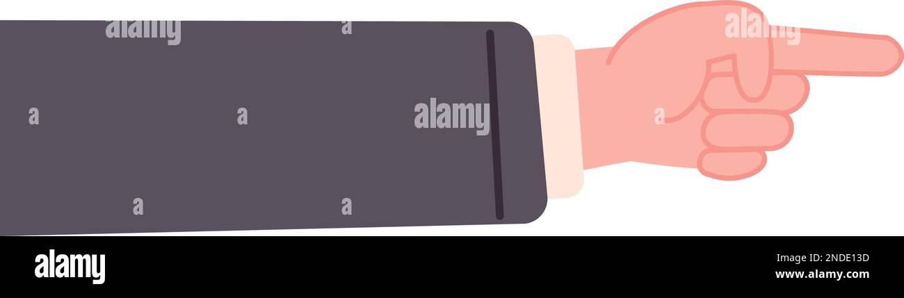 Pointing finger hand. Right direction pointer sign isolated on white ...