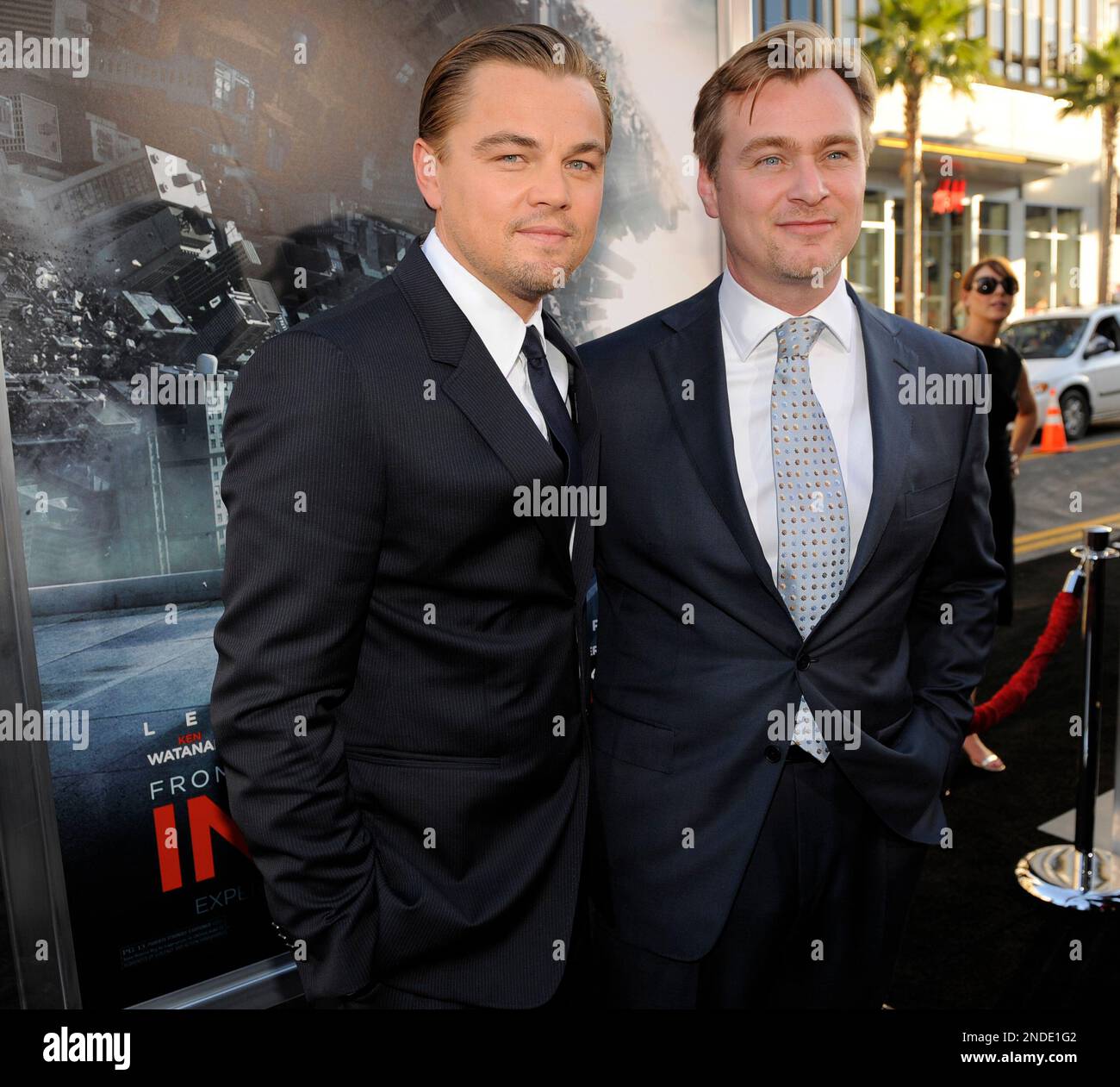 Leonardo DiCaprio, left, star of the film "Inception," poses with the ...