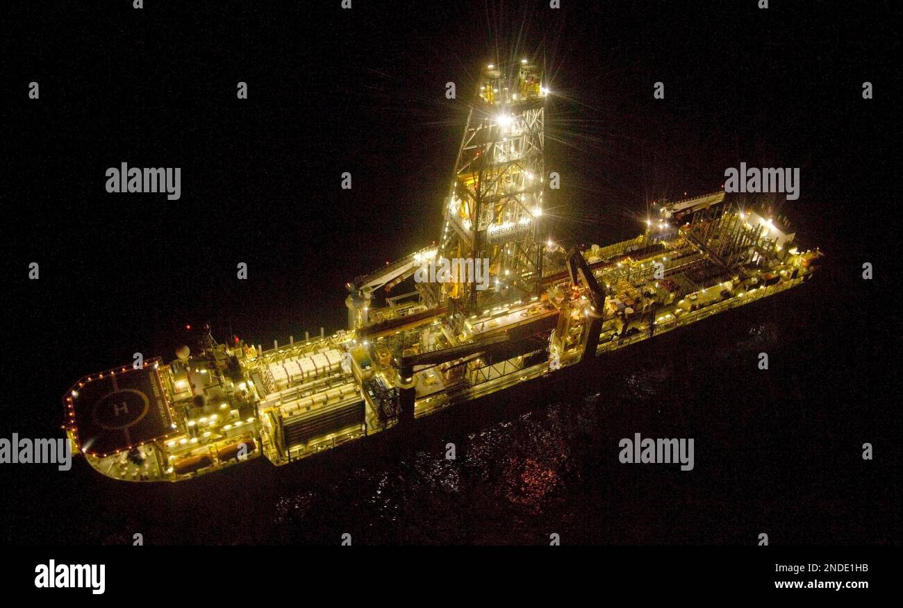 The Discoverer Inspiration drilling platform operates in the area of ...