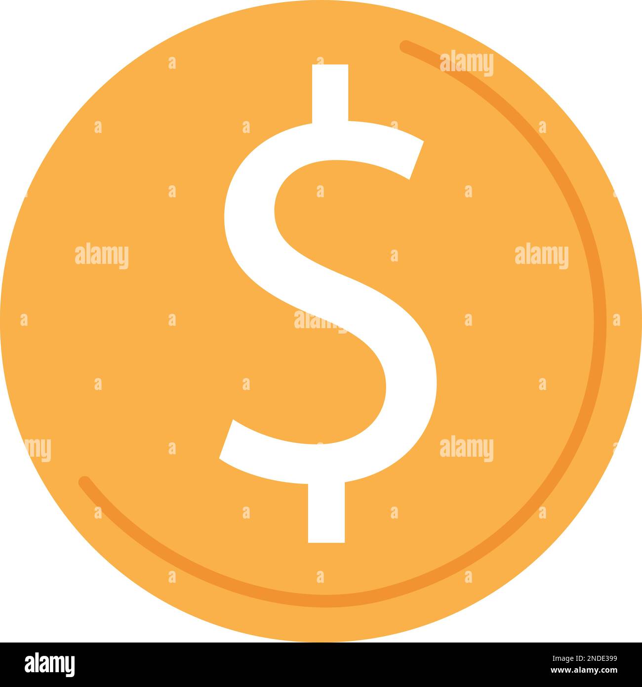 Golden coin icon. Dollar symbol. Money sign isolated on white ...