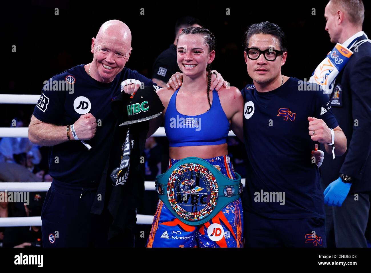 NEW YORK, NEW YORK - FEBRUARY 04: Skye Nicolson reacts after defeating ...