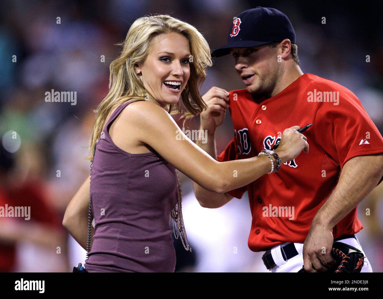 Boston Red Sox television field reporter Heidi Watney smiles after ...