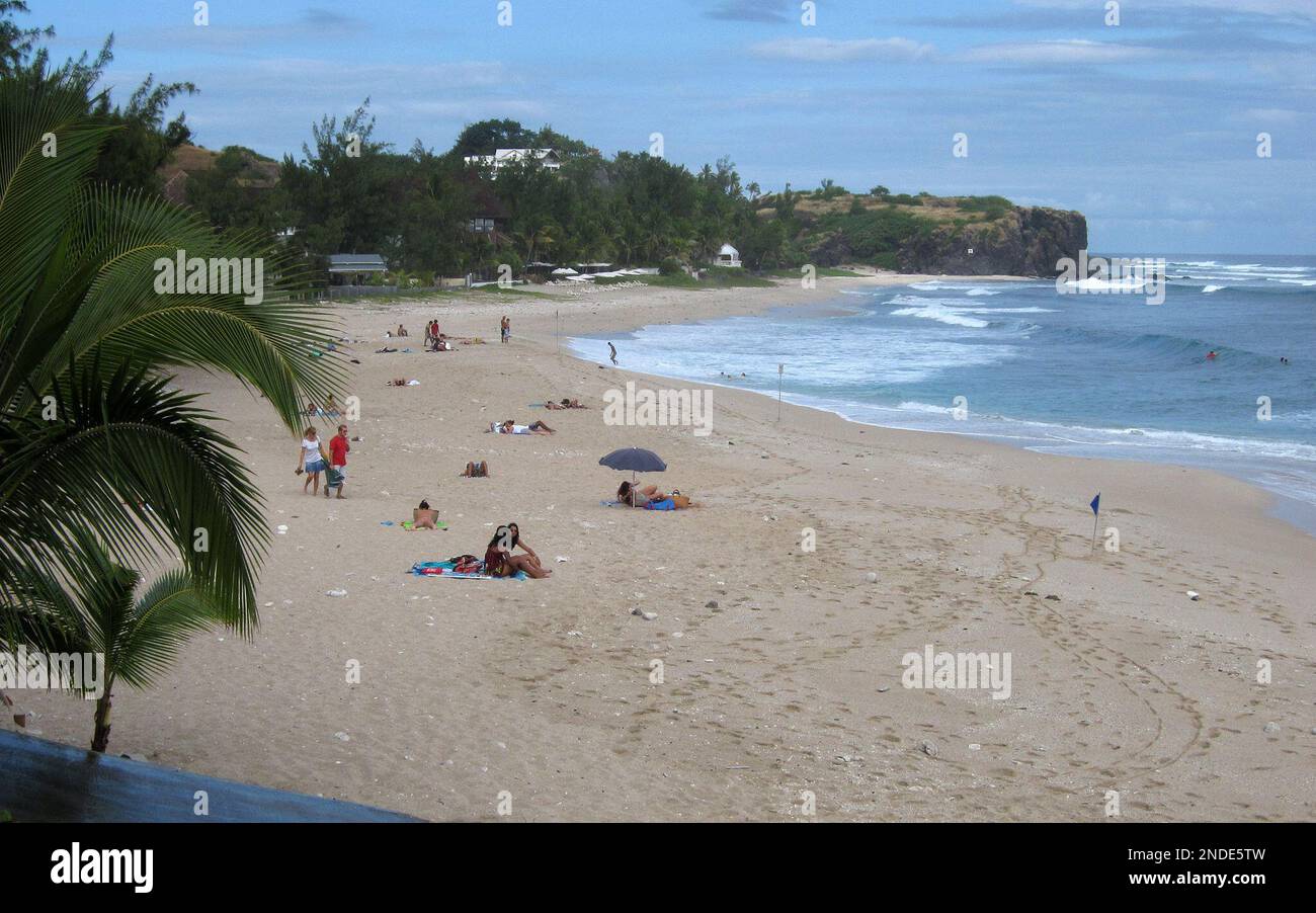 Beach of Boucan Canot, in the Reunion Island, a French oversea ...