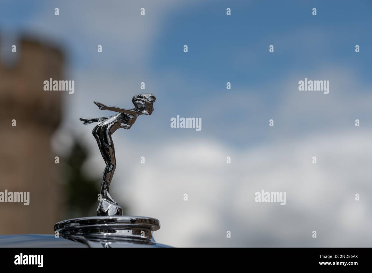 Silver spirit of ecstasy taken from a side angle hi-res stock ...