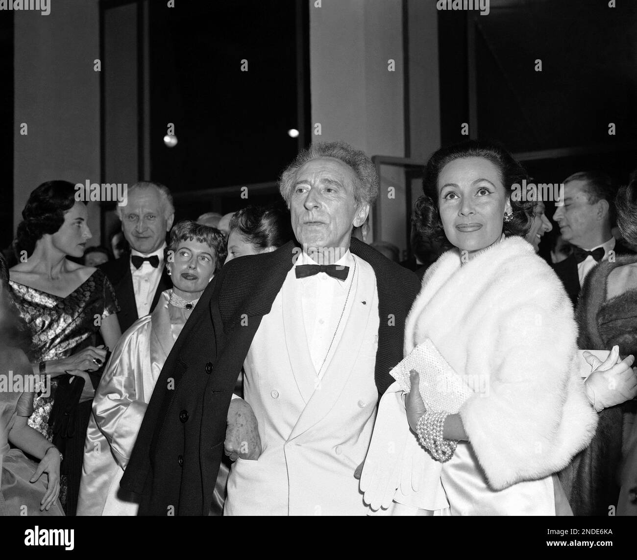 French film director Jean Cocteau, left, and American screen actress ...