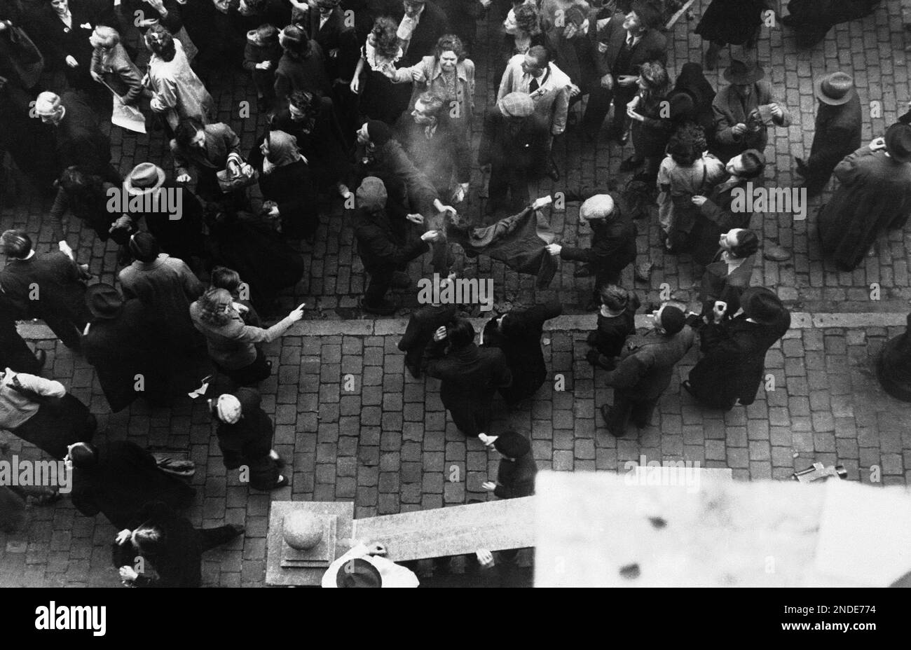 Flags and symbols of the Belgian Quisling party being destroyed before ...