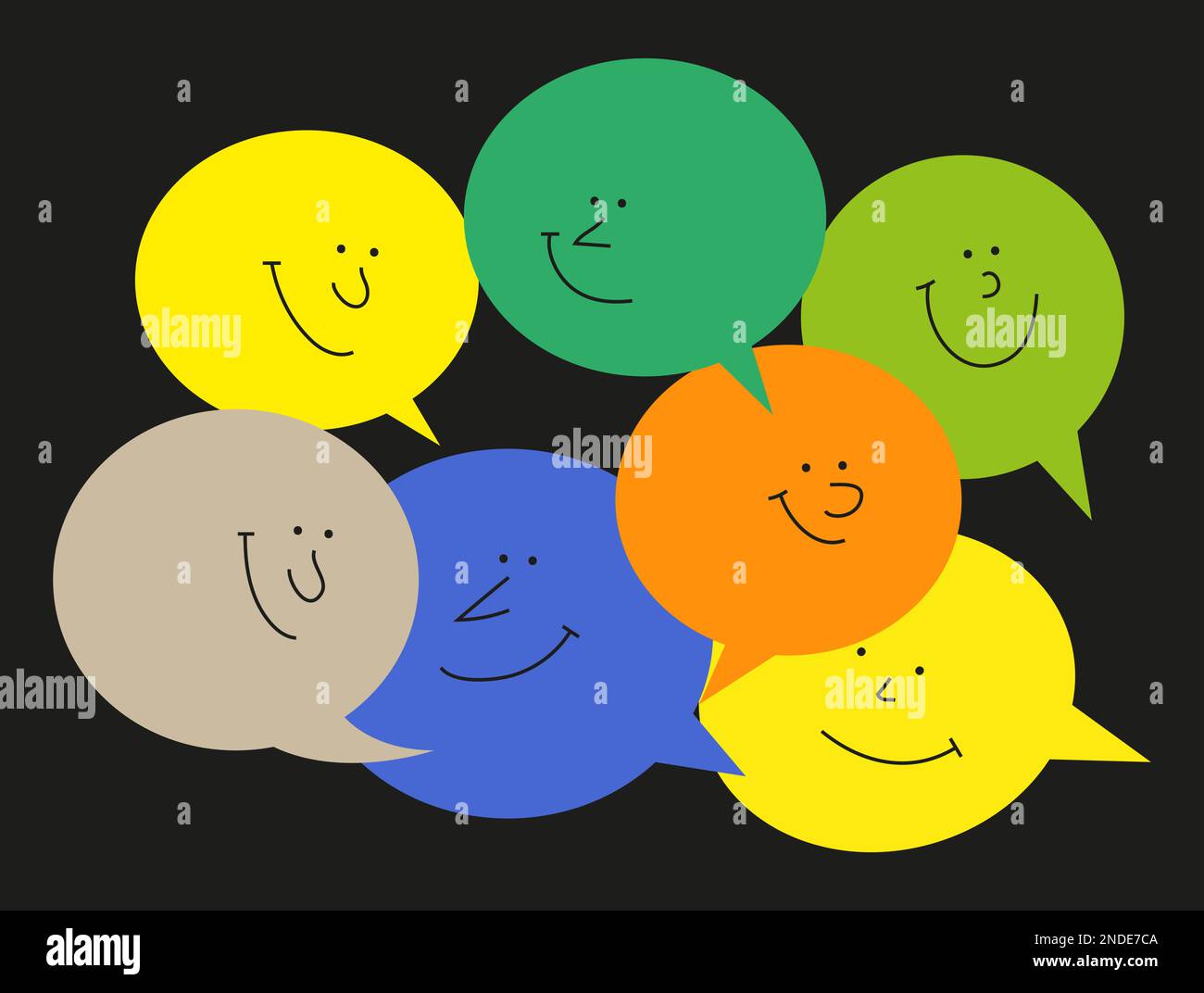 Funny faces icon set vector in cartoon style. Colorful circle bubble ...