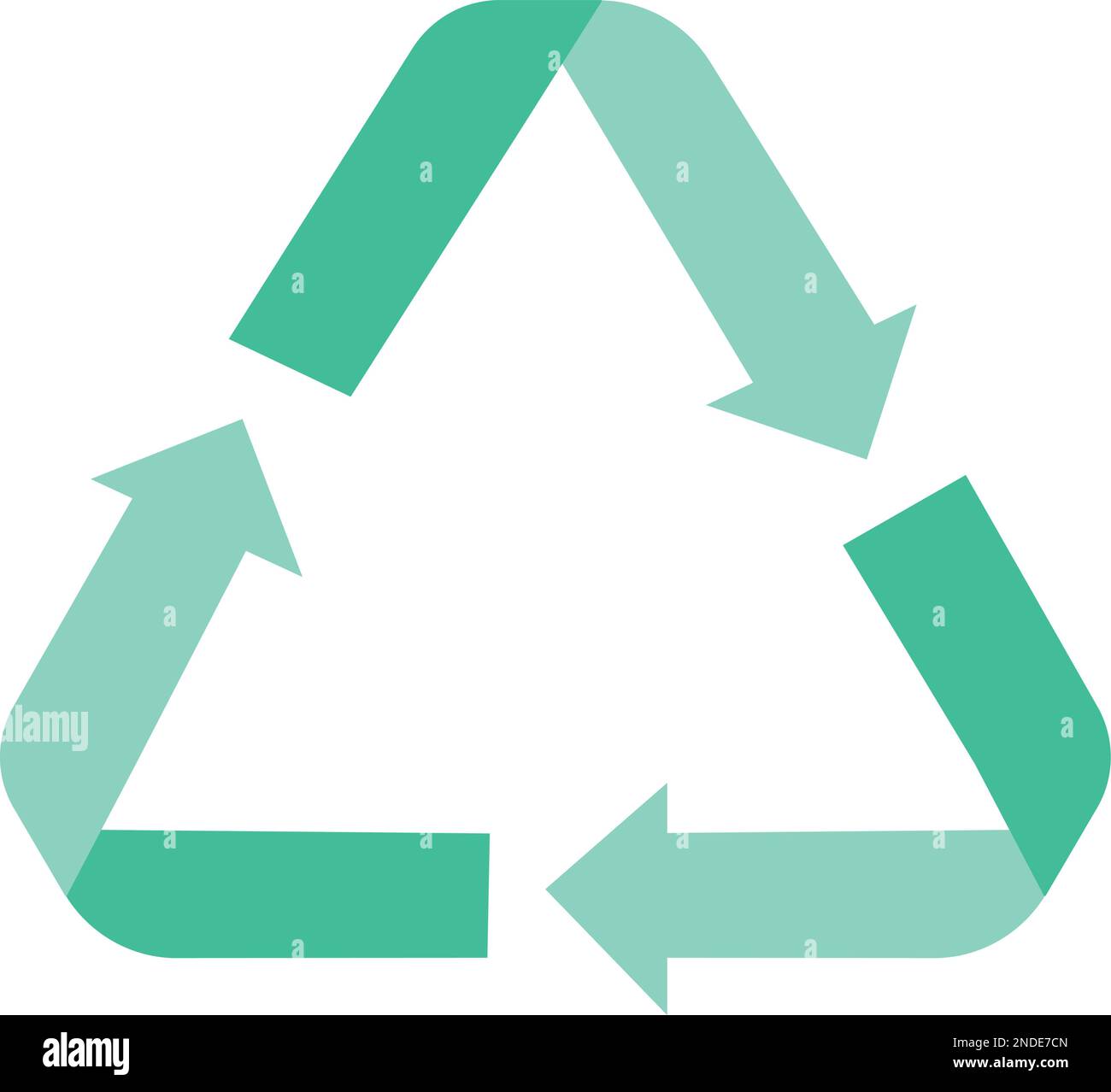 Green recycling symbol. Three rotating arrow triangle isolated on white background Stock Vector ...