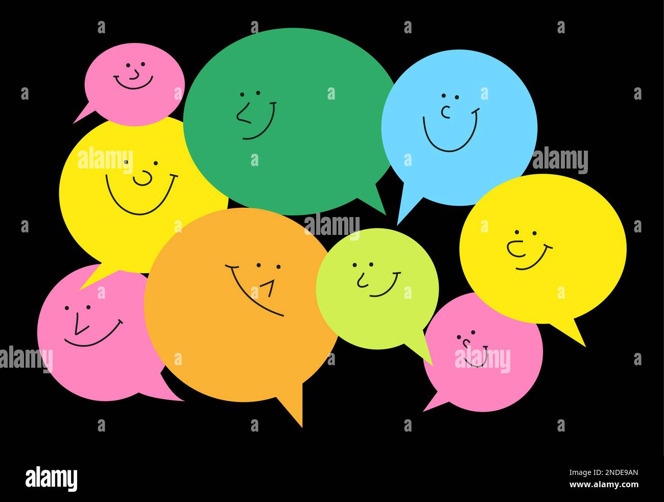 Funny faces icon set vector in cartoon style. Colorful circle bubble ...