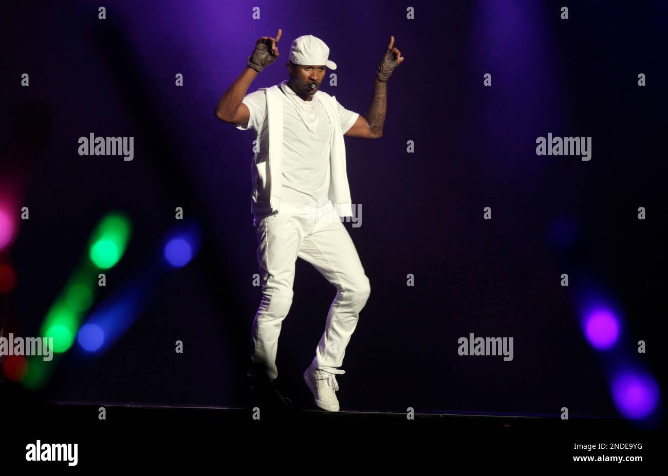 American R&B and pop singer Usher Raymond performs in his first ever ...