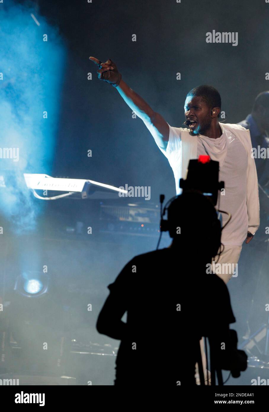 American R&B and pop singer Usher Raymond performs in his first ever ...