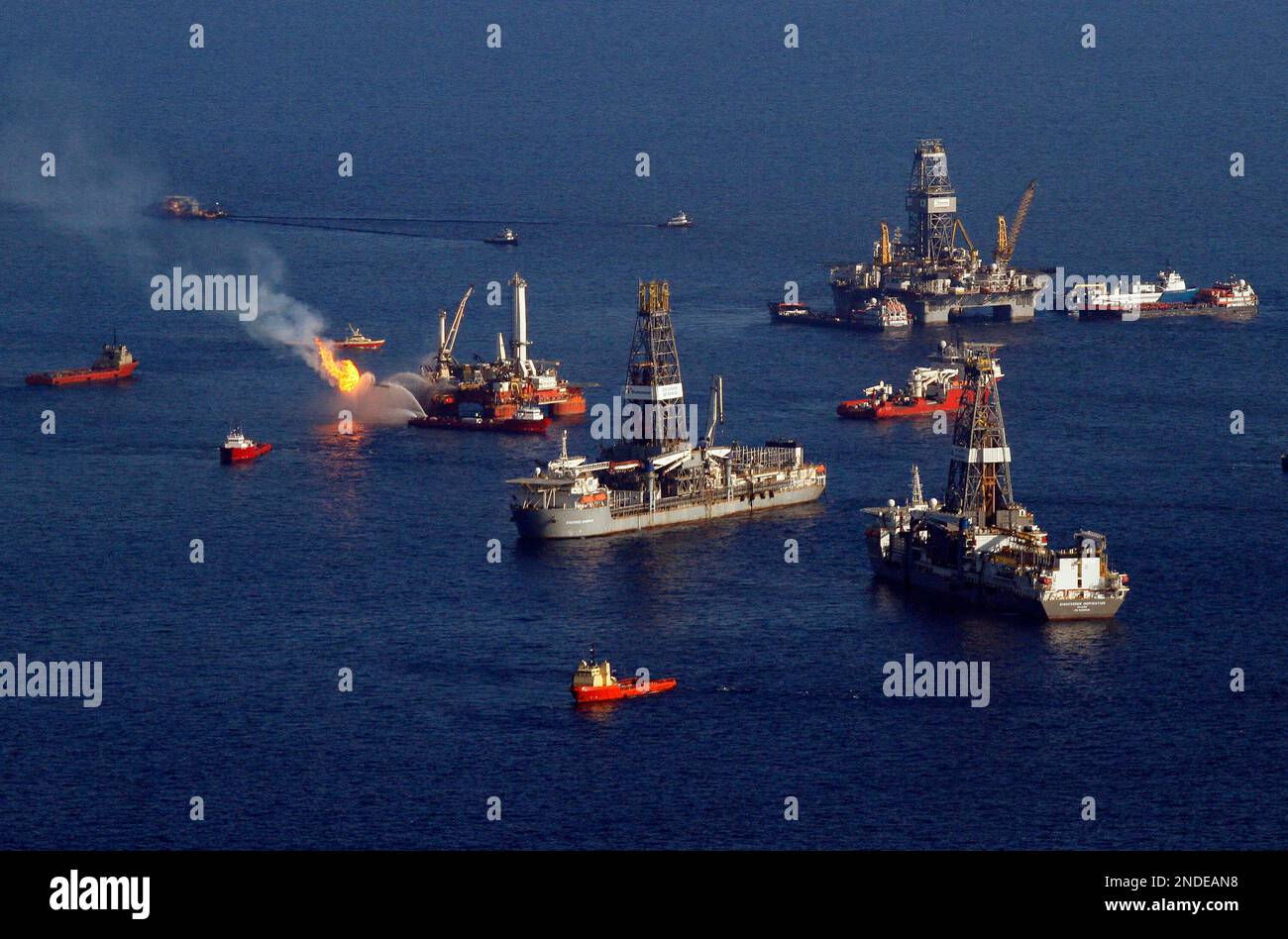 Vessels assisting in the capping of the Deepwater Horizon oil well are ...