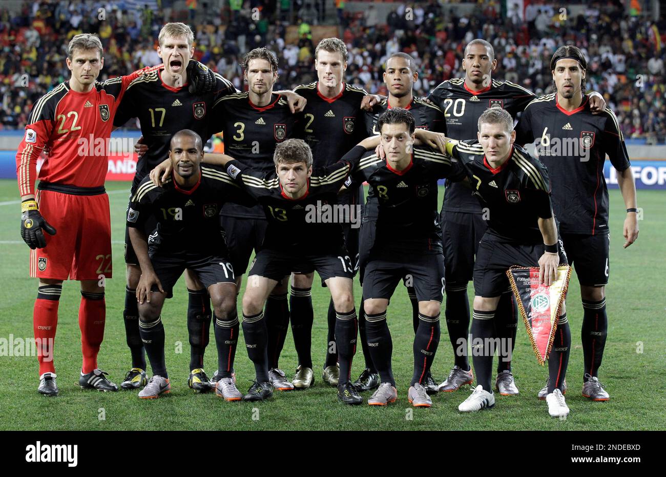 German players pose for a team photo prior to the World Cup third-place ...