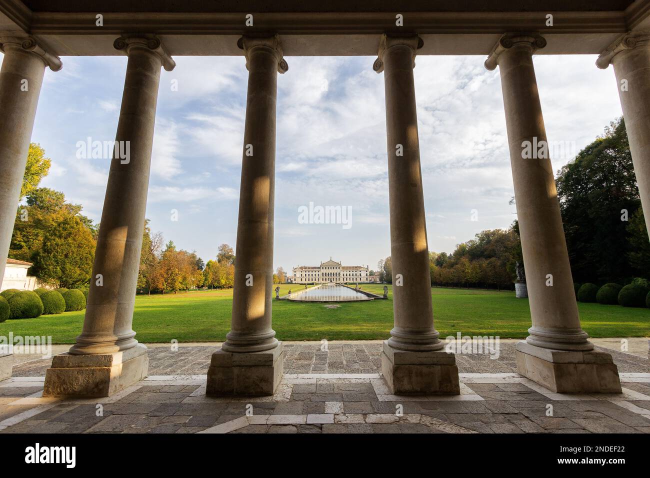 View from the disused stables of Villa Pisani, italian national museum ...