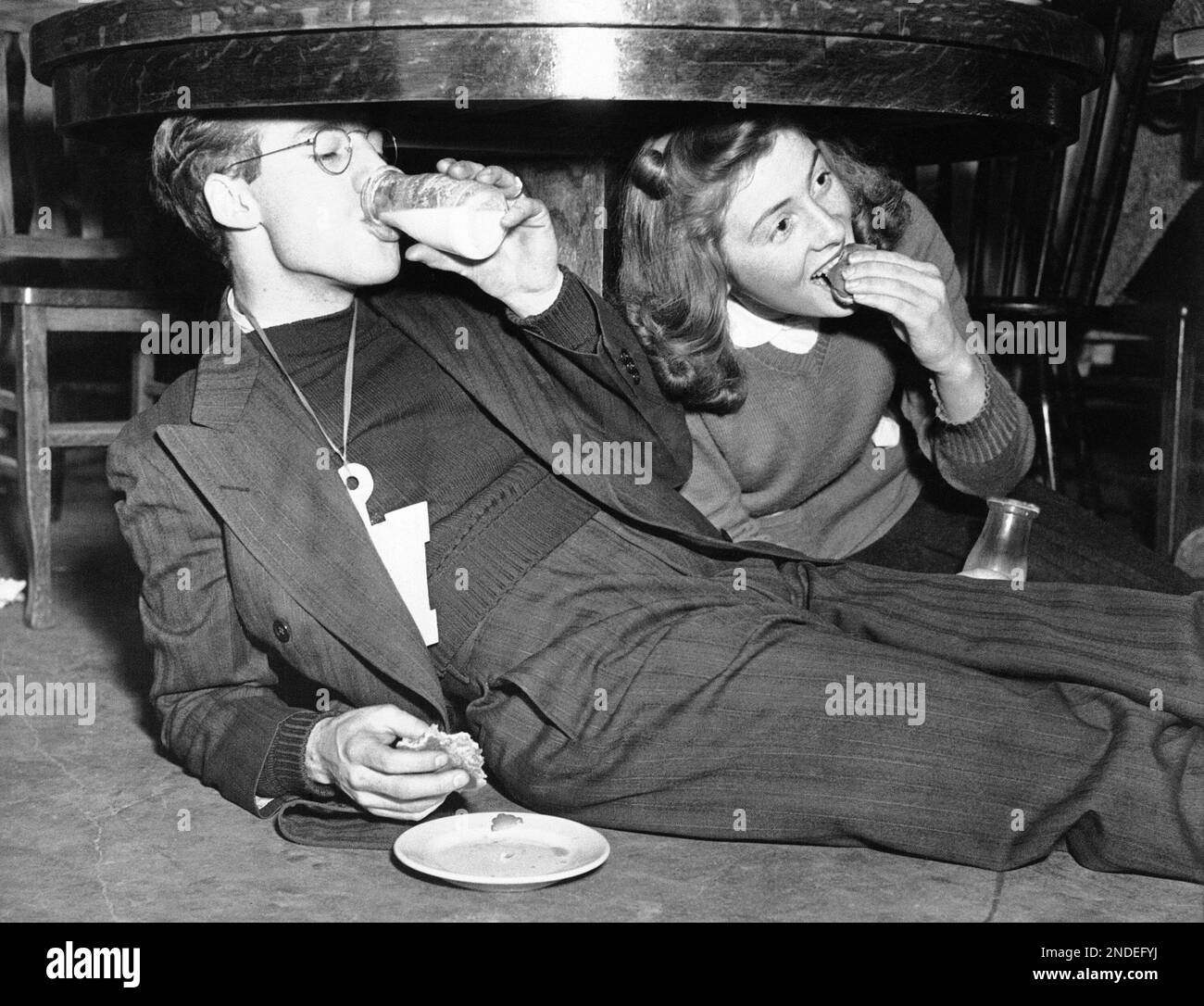 An air raid drill at Seattle College caught students William Bates ...