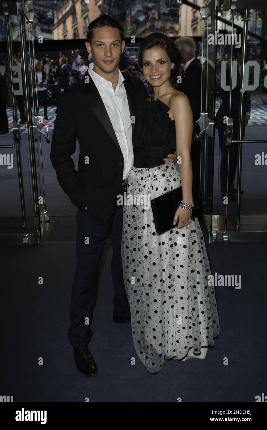 British actor Tom Hardy arrives with a guest at the World Premiere of ...