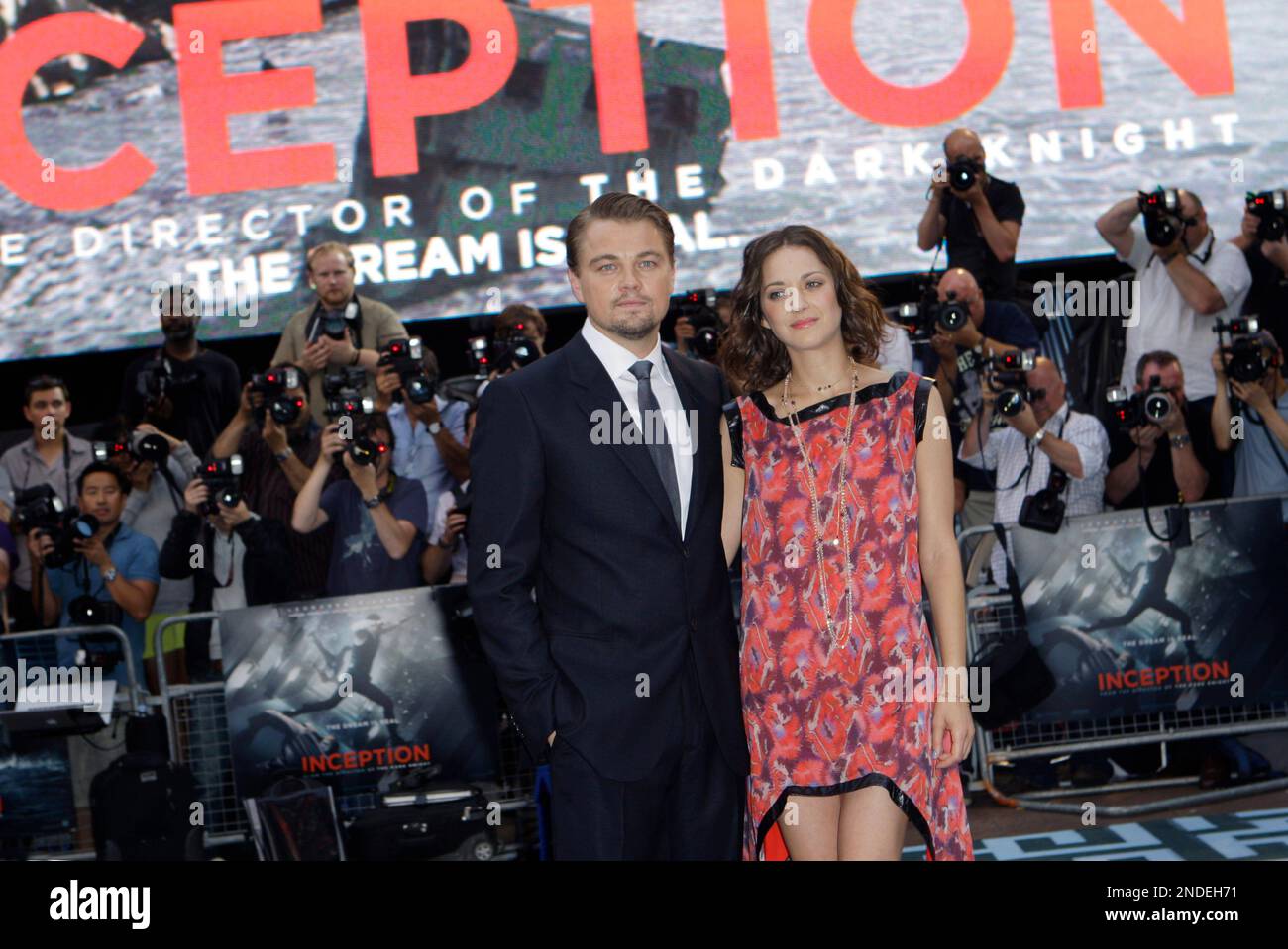 U.S actor Leonardo DiCaprio and French actress Marion Cotillard, right ...
