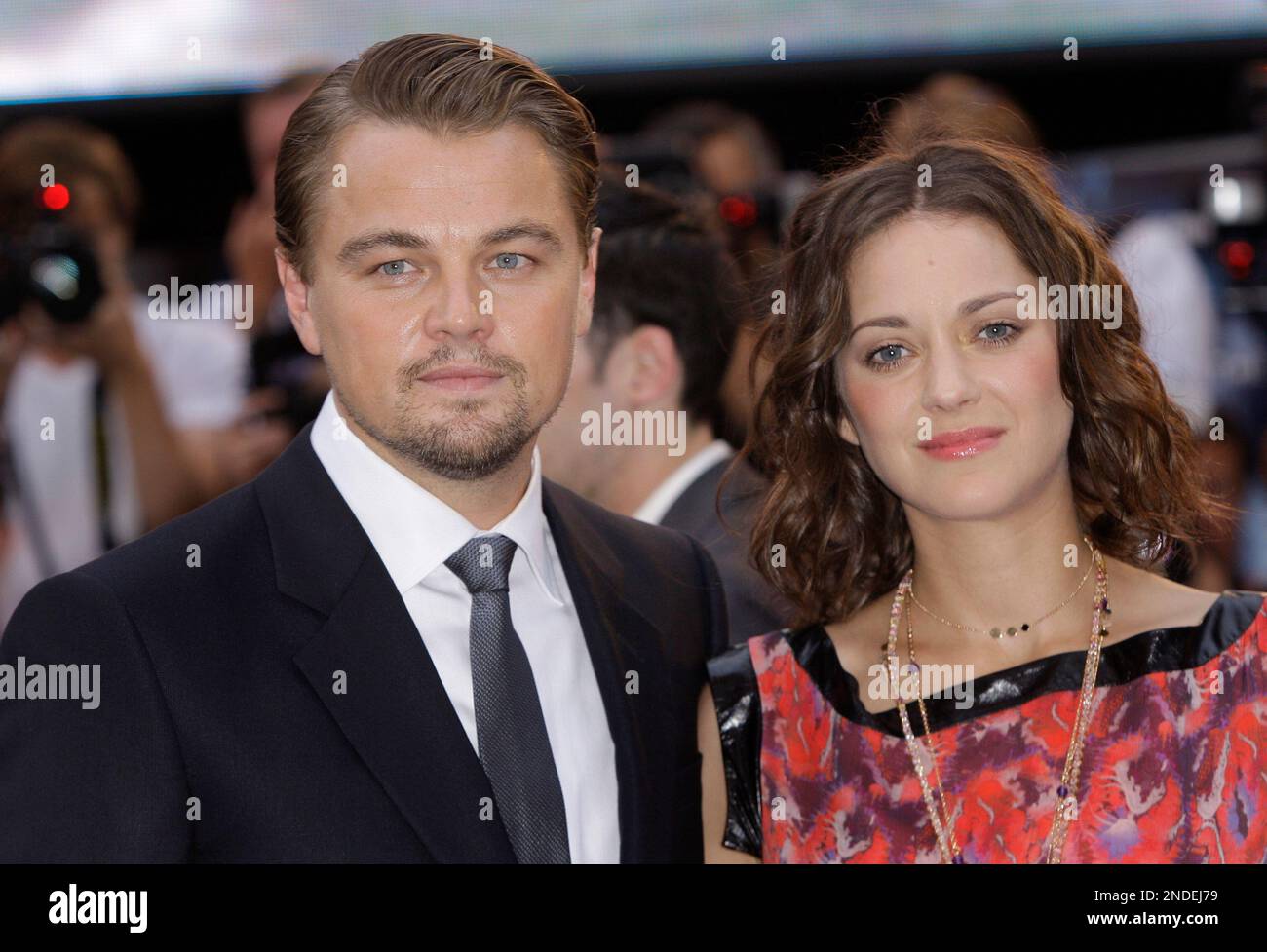 U.S actor Leonardo DiCaprio and French actress Marion Cotillard, right ...