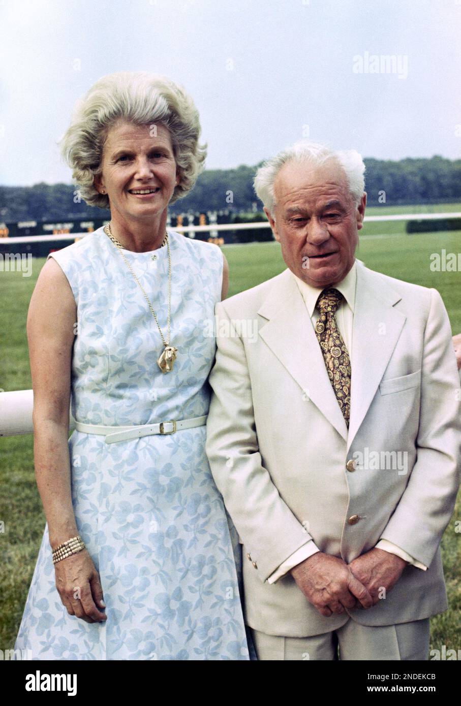 Penny Chenery, owner of the "Super Horse" Secretariat, left, smiles at ...