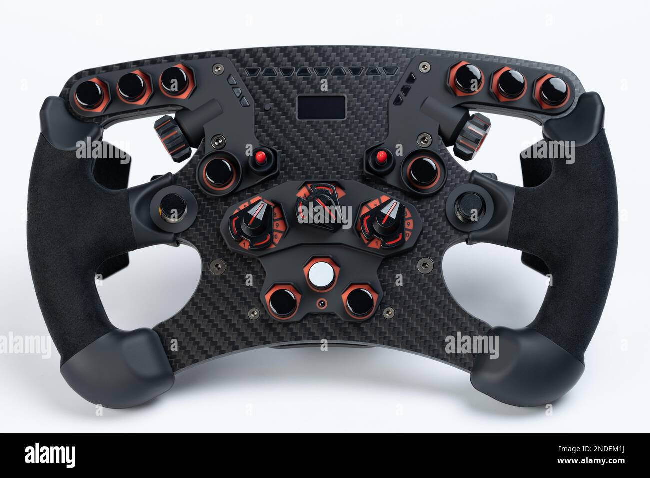 Racing formula stearing wheel with button and led light isolated Stock ...