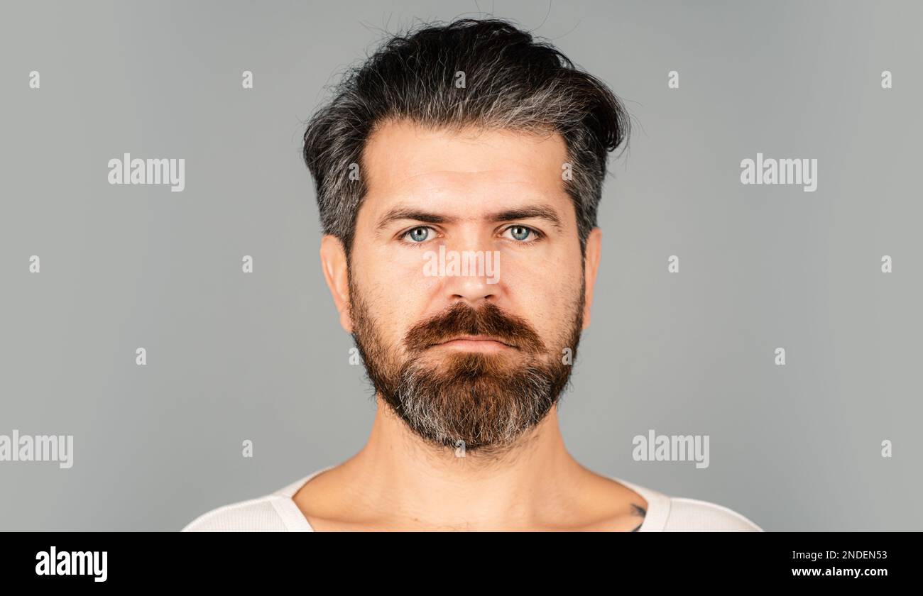 People expression emotion concept. Portrait of serious man Stock Photo ...