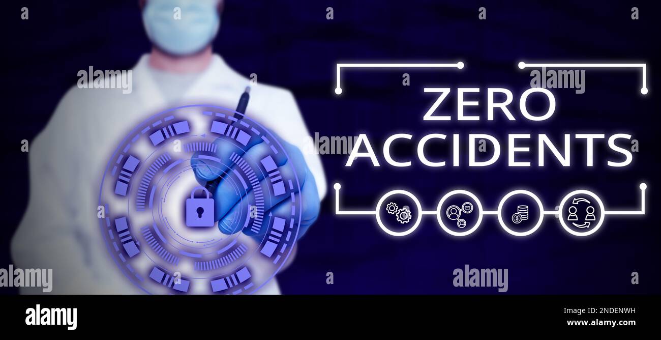 Text sign showing Zero Accidents. Conceptual photo important strategy ...