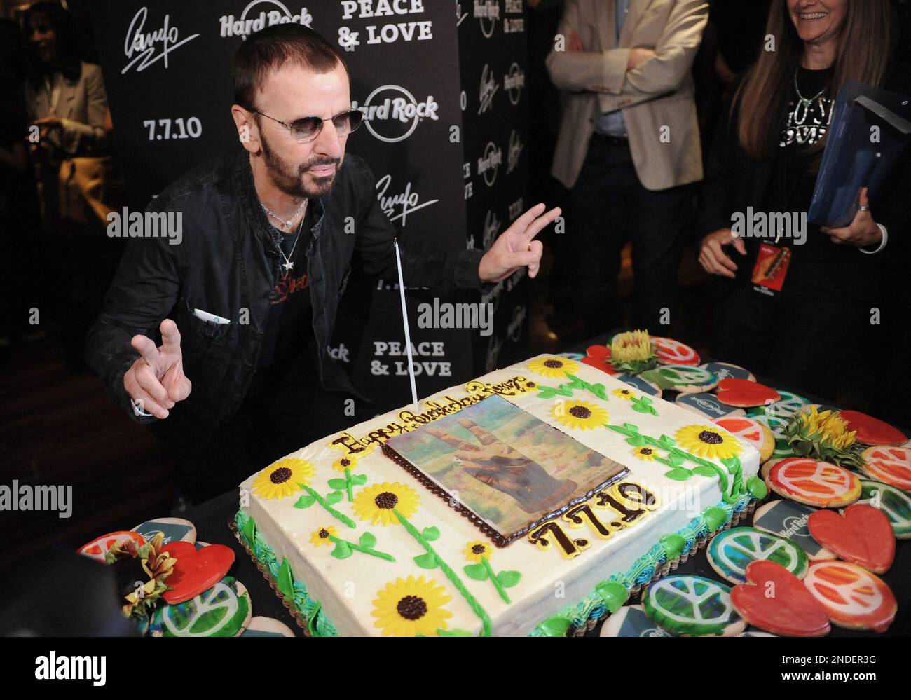 Former Beatles musician Ringo Starr celebrates his 70th birthday with a ...